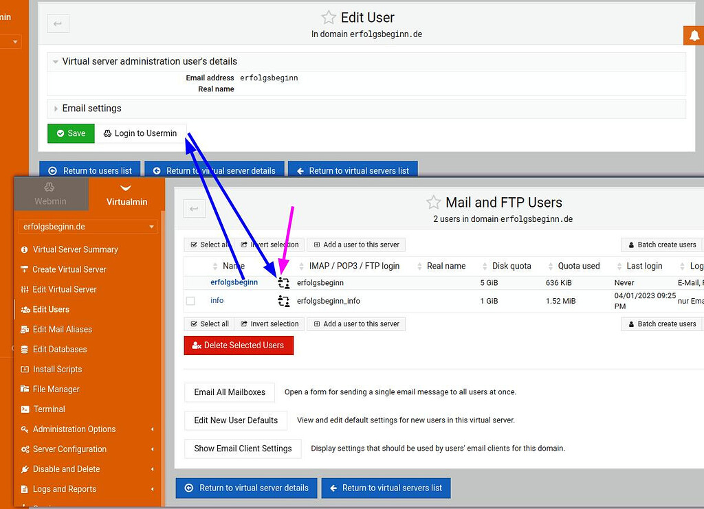 [Feature-Wish] make it easier to switch into another user - Virtualmin - Virtualmin Community