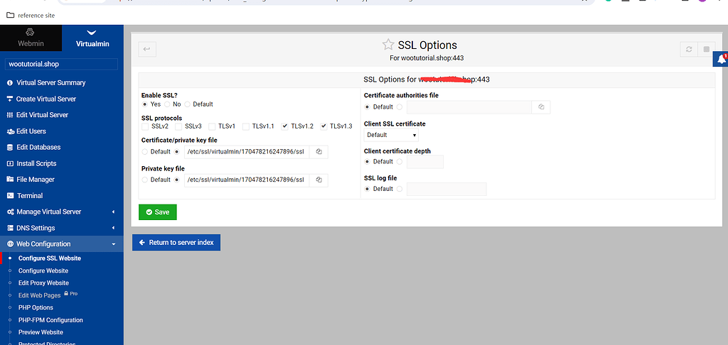 SSL certificate for my site - Help! (Home for newbies) - Virtualmin Community