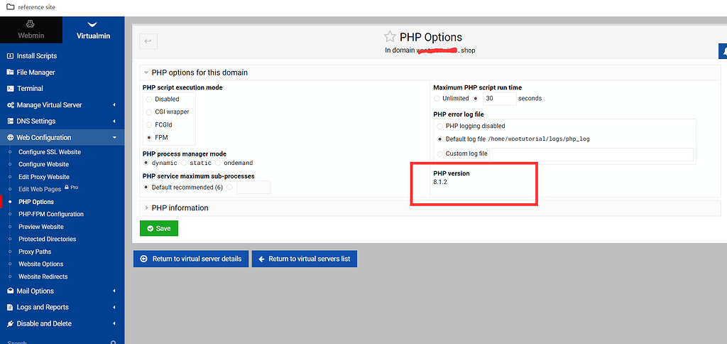 How can I change PHP version? - Webmin - Virtualmin Community