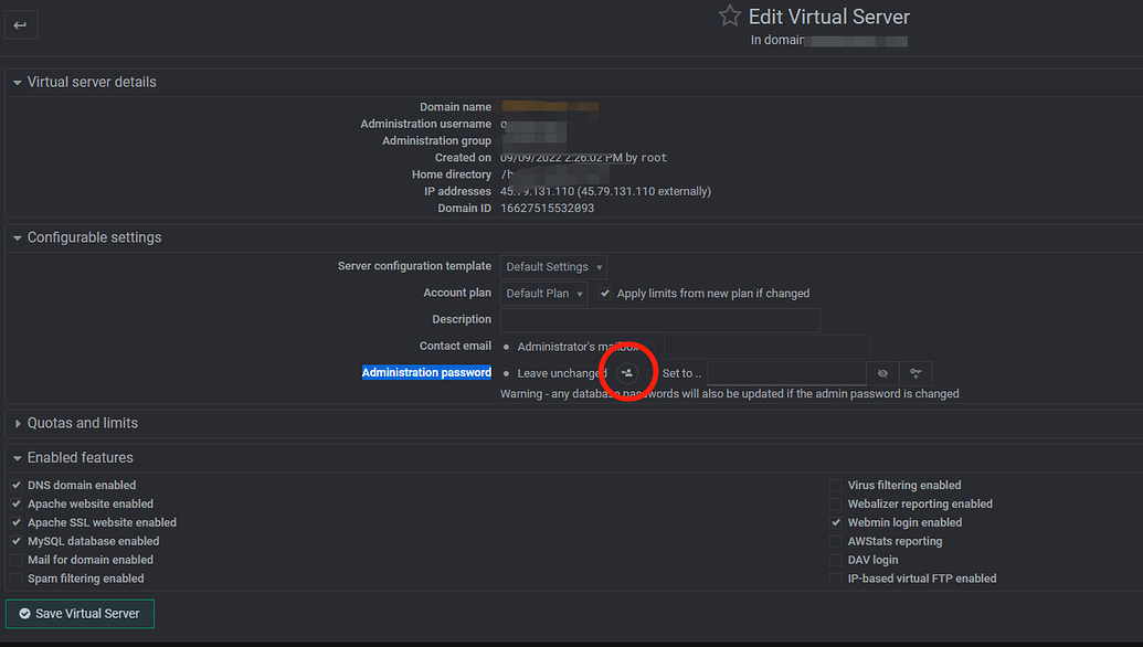 How To View Admins Password Help Home For Newbies Virtualmin