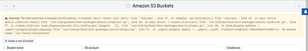The AWS command is installed, but not working - Virtualmin - Virtualmin Community