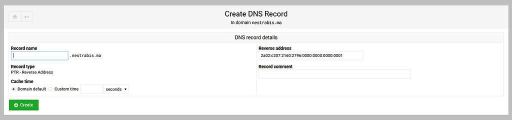 Create DNS Record PTR - Virtualmin - Virtualmin Community