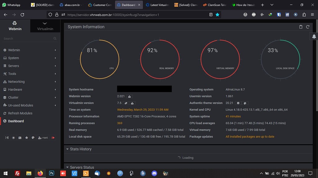Too much memory and CPU usage - Virtualmin - Virtualmin Community