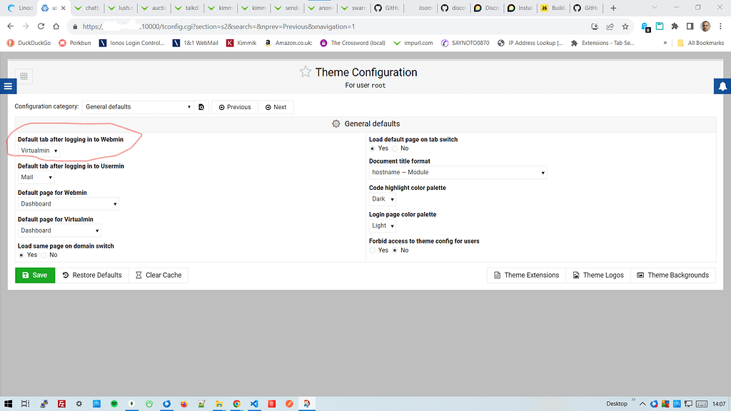Dashboard does not load by default - Virtualmin - Virtualmin Community