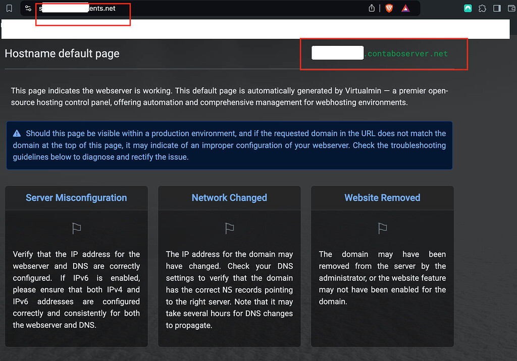 Server virtualmin default page loading but showing different hostname - Virtualmin - Virtualmin ...