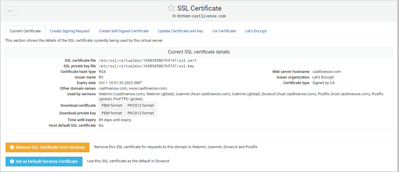 Problems with ssl - Help! (Home for newbies) - Virtualmin Community