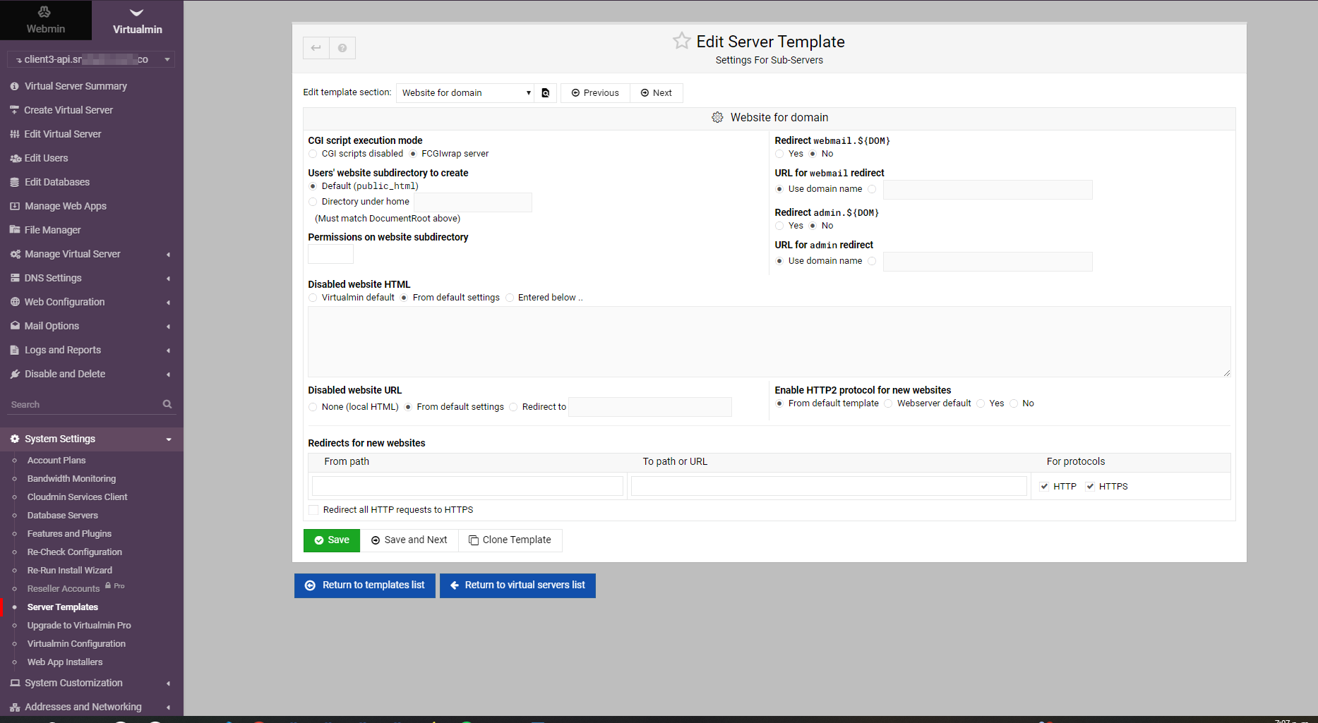 How to disable or not create admin, mail, webmail and www subdomains when creating new domain ...