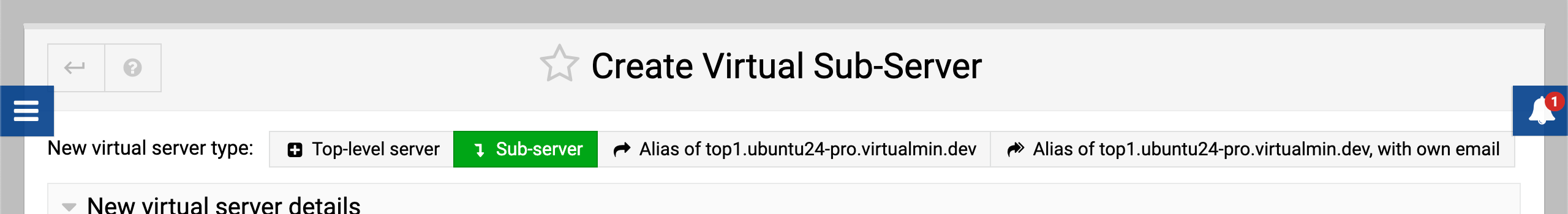 Renaming Virtual Servers and Sub-Servers - Virtualmin - Virtualmin ...