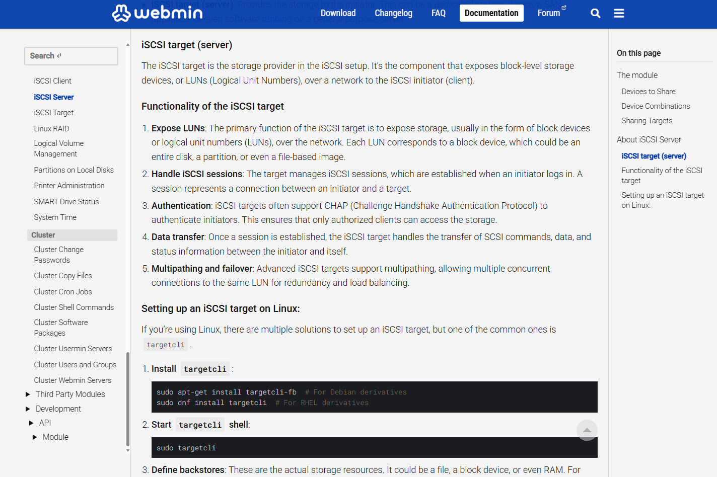 How to support targetcli-fb for iSCSI? - Webmin - Virtualmin Community